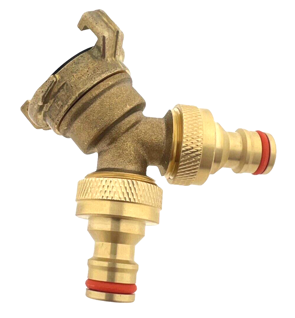 2-Wege Y Verteiler, Messing Y- Stück GK auf Gardena System Stecker