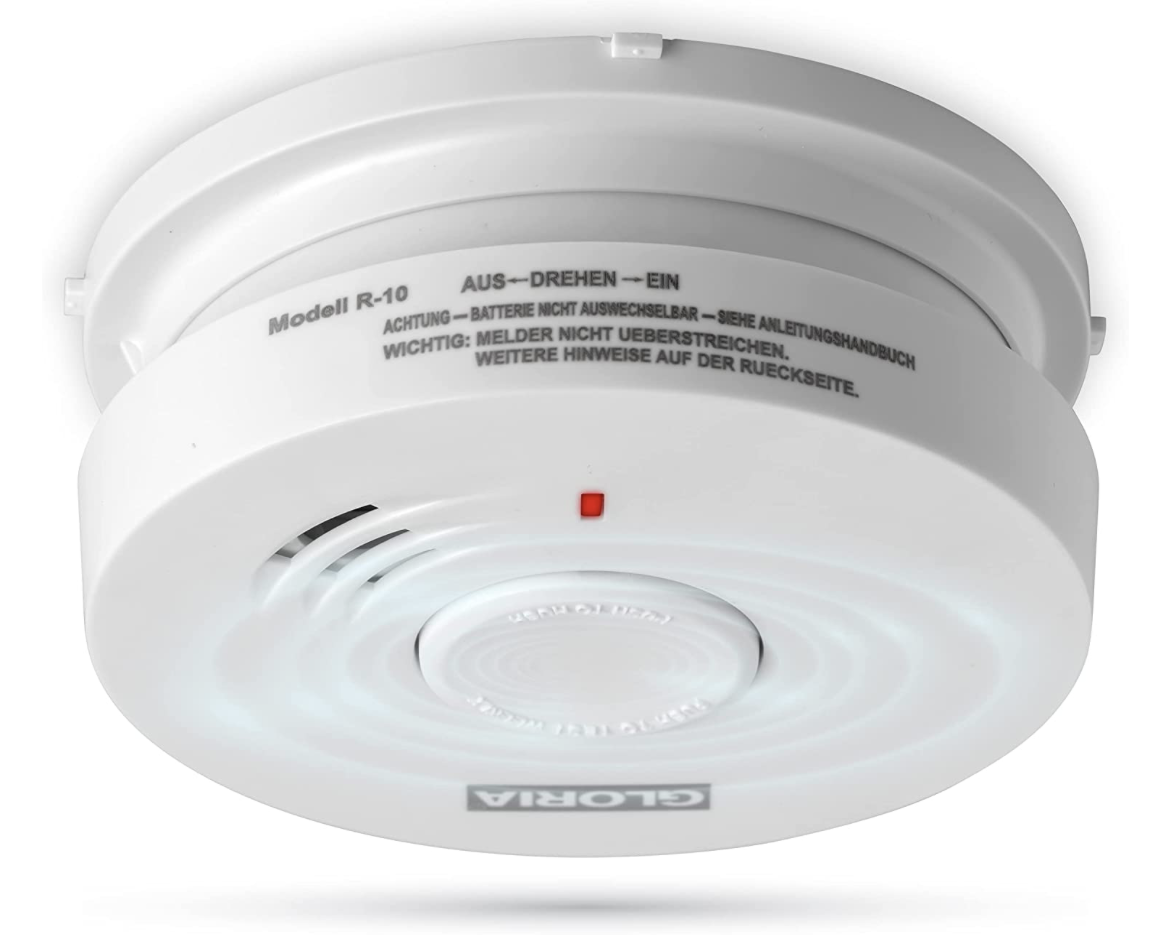 Gloria R-10 Rauchwarnmelder mit 10- Jahres Lithium Batterie, Rauchmelder